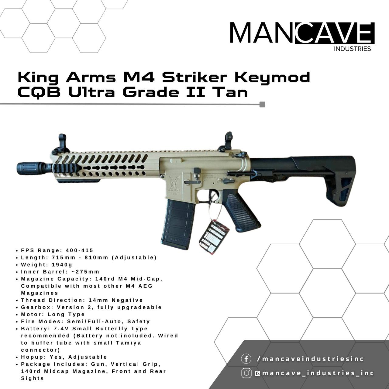 King Arms CQB M4 Striker Ultra Grade II – Mancaveindustries