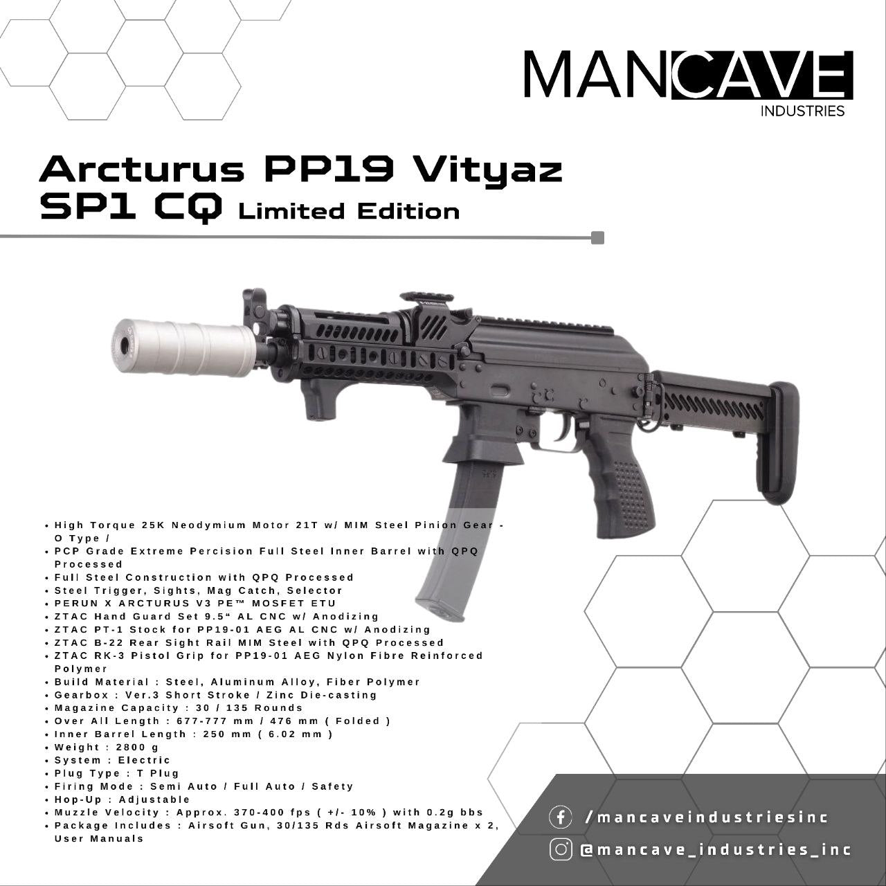 Arcturus PP19 SP1 CQ Pack – Mancaveindustries